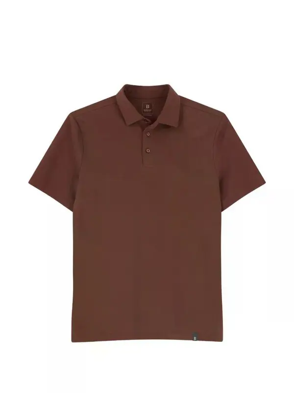 Boggi Milano Polo In Stretch Supima Cotton Jersey - Brown