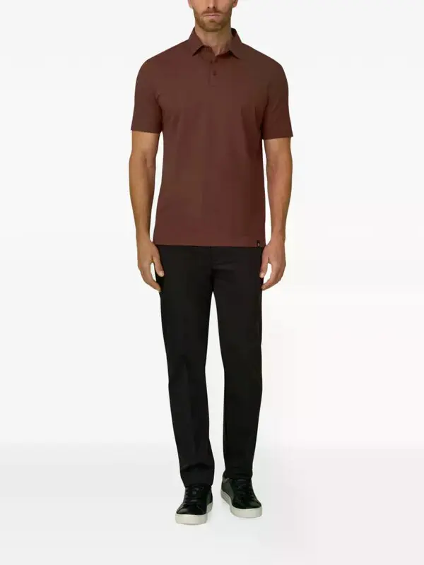 Boggi Milano Polo In Stretch Supima Cotton Jersey - Brown