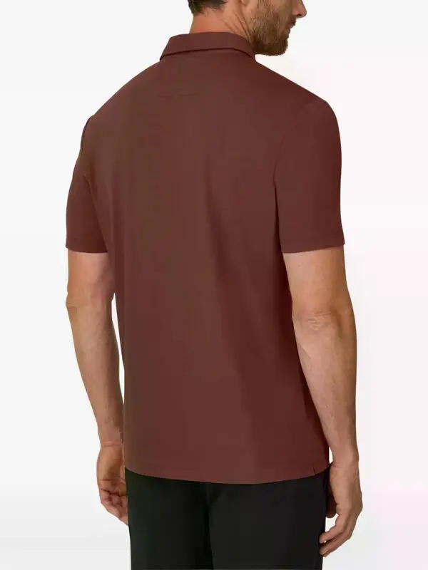 Boggi Milano Polo In Stretch Supima Cotton Jersey - Brown