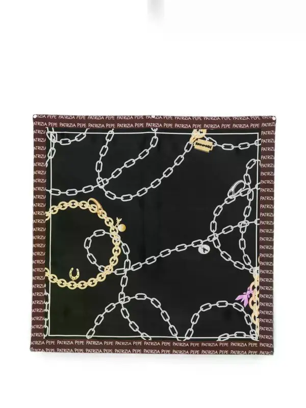 Patrizia Pepe Pepe Chain Scarf - Black