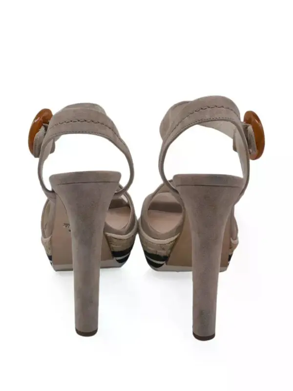 Prada Buckled Ankle Strap Platform Sandals