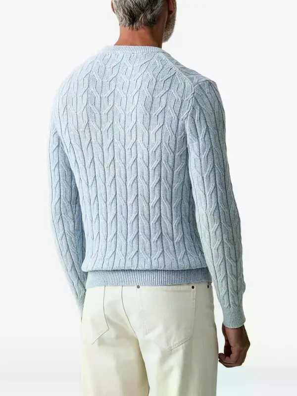 HACKETT LONDON Cable-knit Crew Neck Sweater