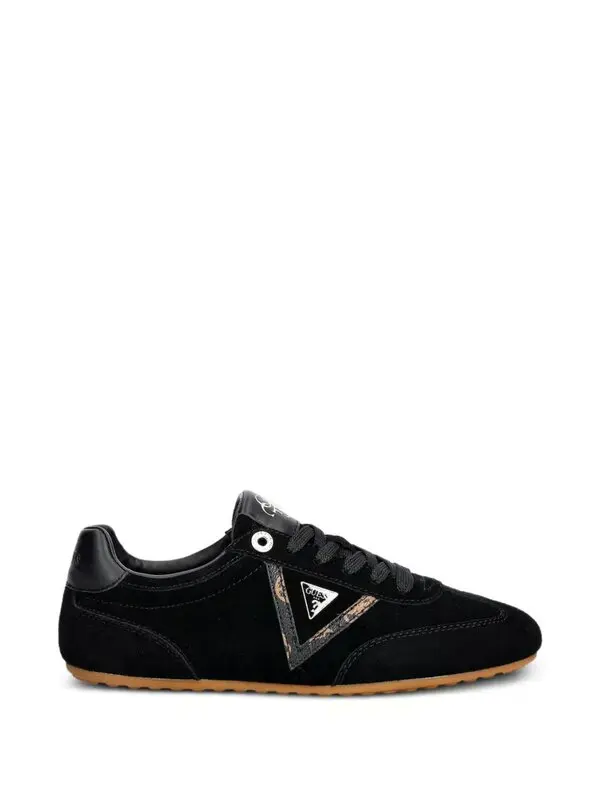 Guess Suede Logo-patch Sneakers - Black