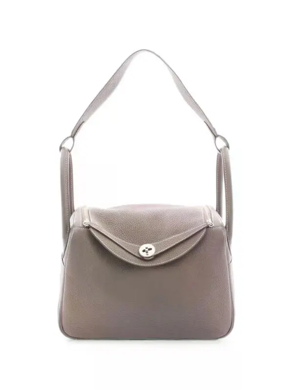Hermès Lindy 30 Clemence Leather Shoulder Bag - Grey
