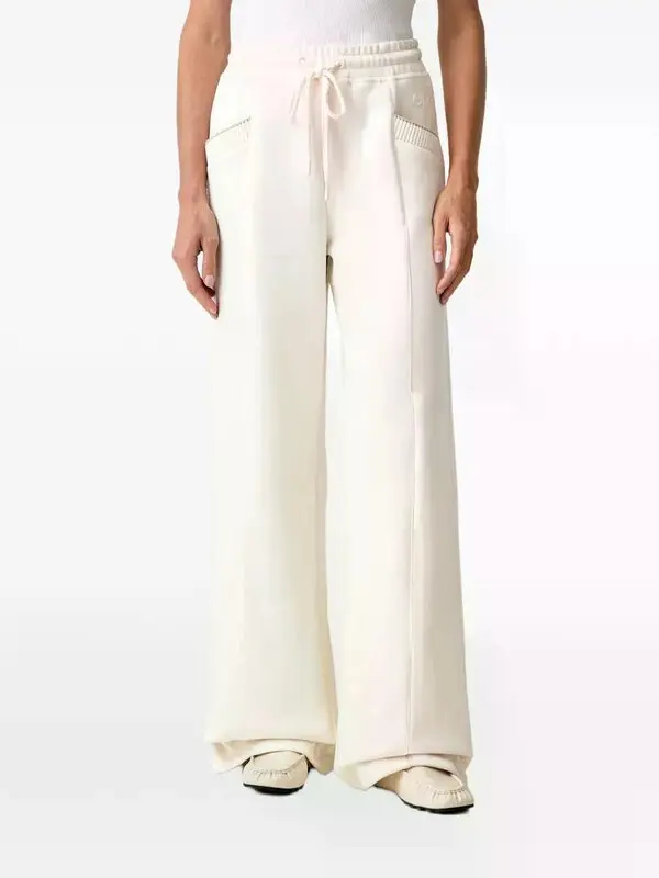 Guess Drawstring Wide-leg Track Pants - Neutrals