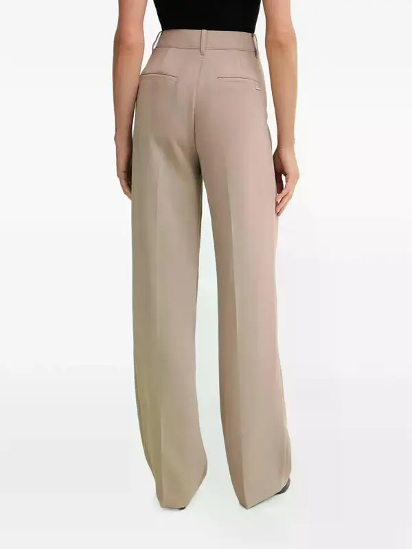 Guess Pleated Logo-plaque Trousers