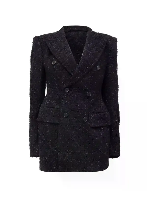 Balenciaga Hourglass Tweed Blazer - Black