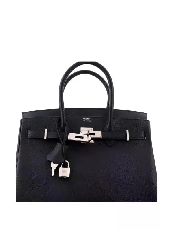 Hermès Birkin Handbag Epsom With Palladium Hardware 30 Tote Bag - Black