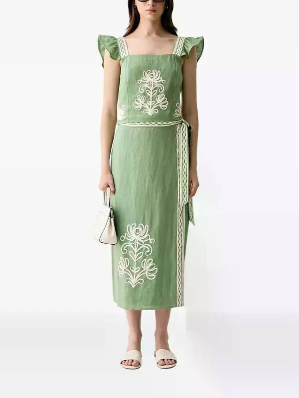 HOSS INTROPIA Renata Embroidered Midi Skirt
