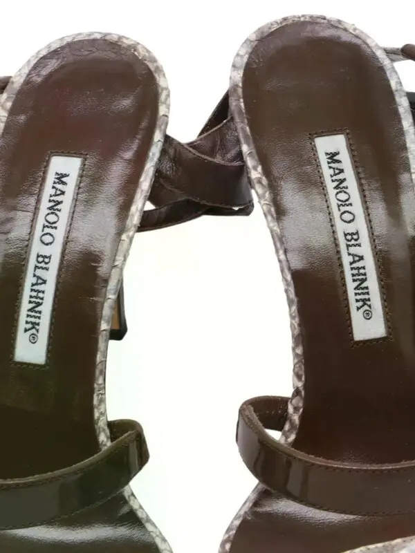 Manolo Blahnik Villano Snakeskin Sandals