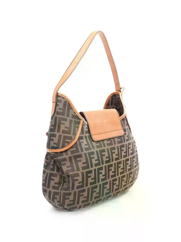 Fendi 2000s Zucca Foldover Top Shoulder Bag