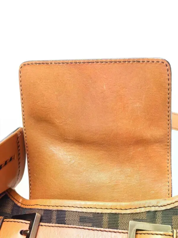 Fendi 2000s Zucca Foldover Top Shoulder Bag