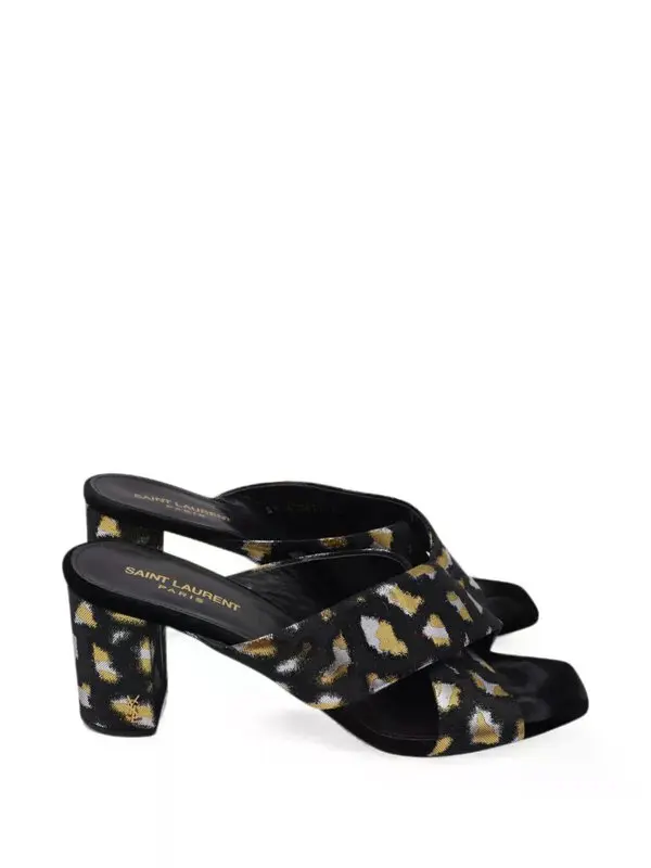 Saint Laurent Patterned Crossover Mules - Black