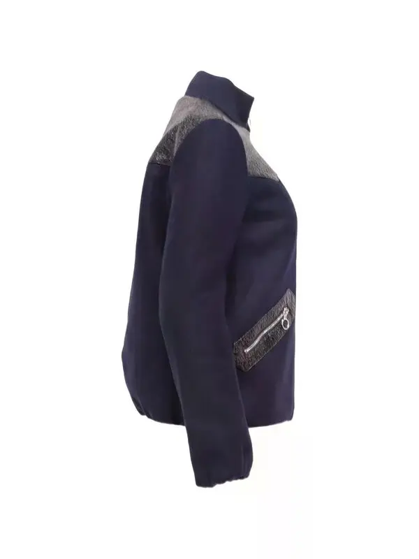 Maje Cracked-effect Yoke Biker Jacket