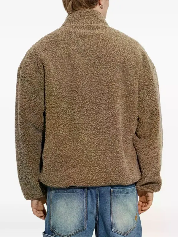American Vintage Zip-up Fleece Sweatshirt With Logo Patch
