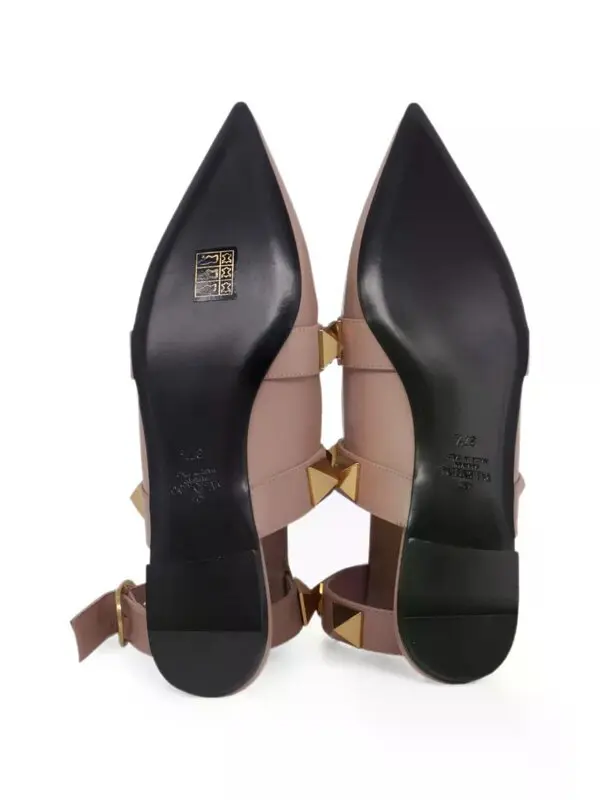 Valentino Garavani Roman Stud Ballet Flats - Neutrals