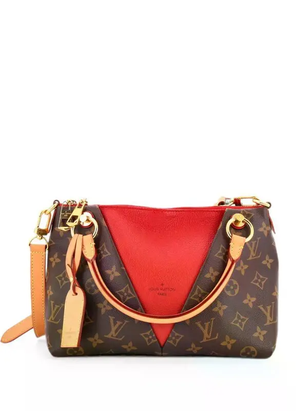 LOUIS VUITTON V Monogram Canvas And Leather Bb Tote Bag - Red