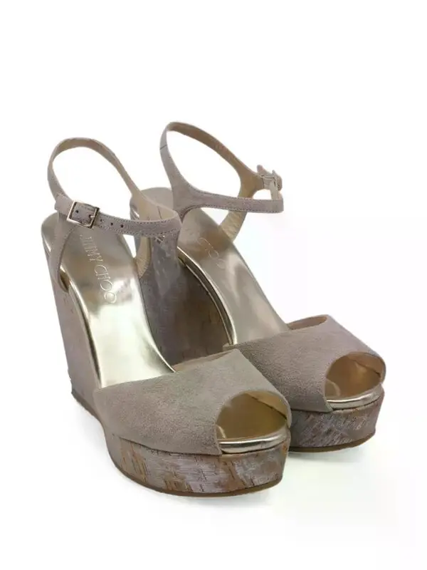 JIMMY CHOO Ankle Strap Wedge Sandals