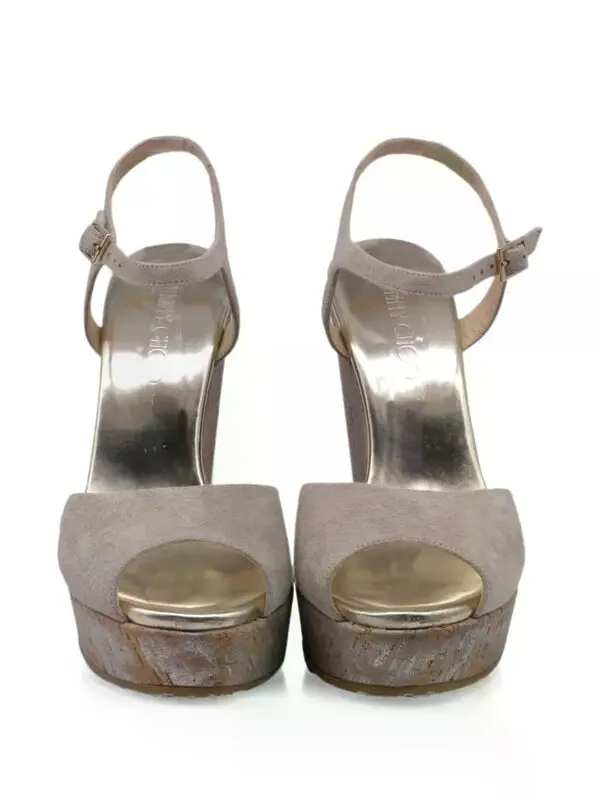JIMMY CHOO Ankle Strap Wedge Sandals