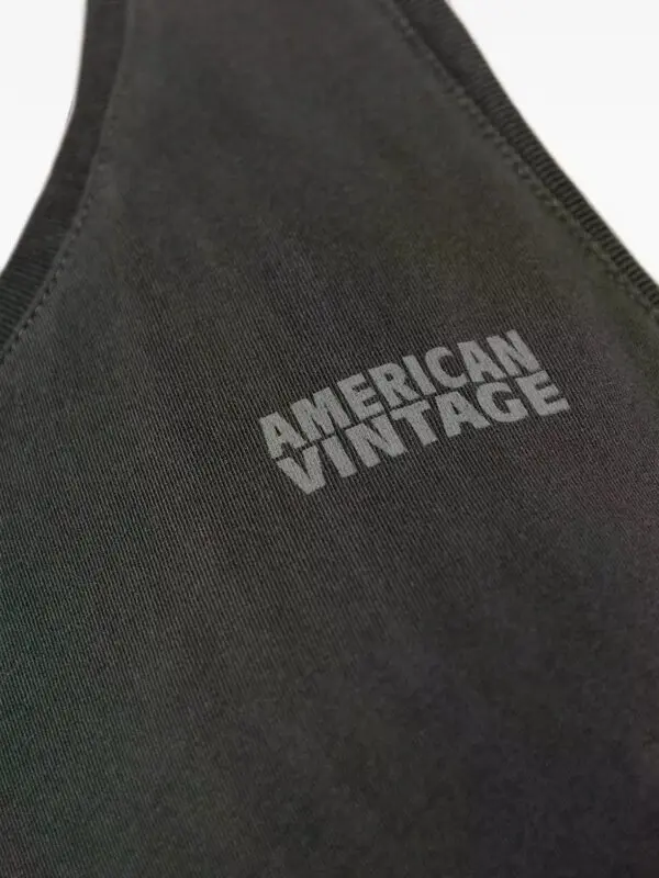 American Vintage Logo Print Racerback Tank Top