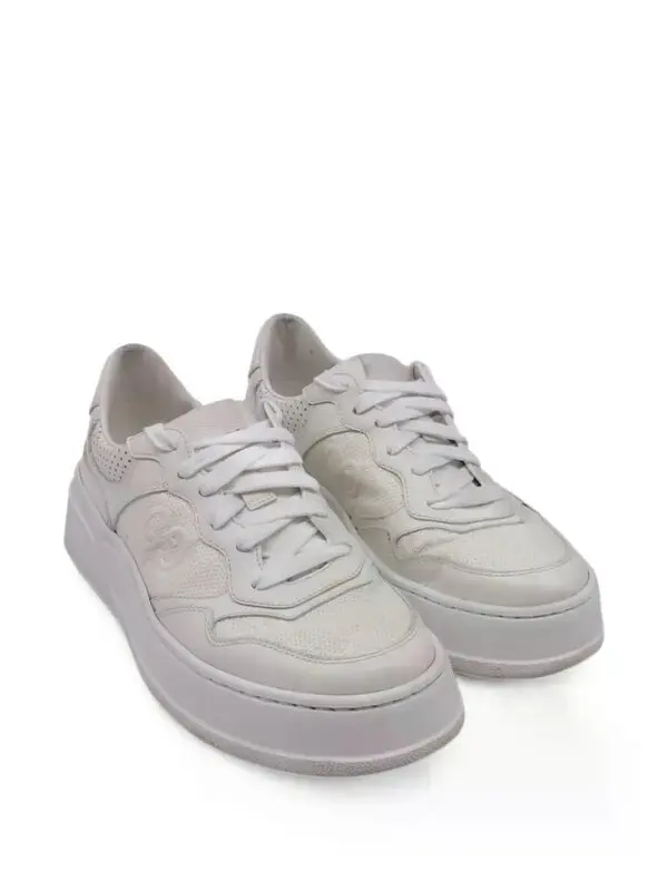 Gucci Gg Embossed Leather Sneakers - White