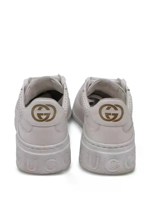 Gucci Gg Embossed Leather Sneakers - White