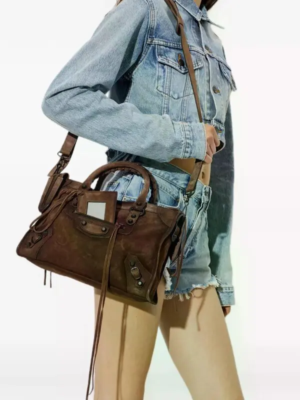 Balenciaga Medium Leather Tote Bag - Brown
