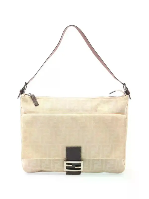Fendi 2000s Zucca Mamma Baguette Shoulder Bag - Neutrals