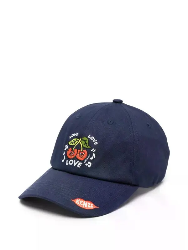 Kenzo Cherry Embroidered Baseball Cap - Blue