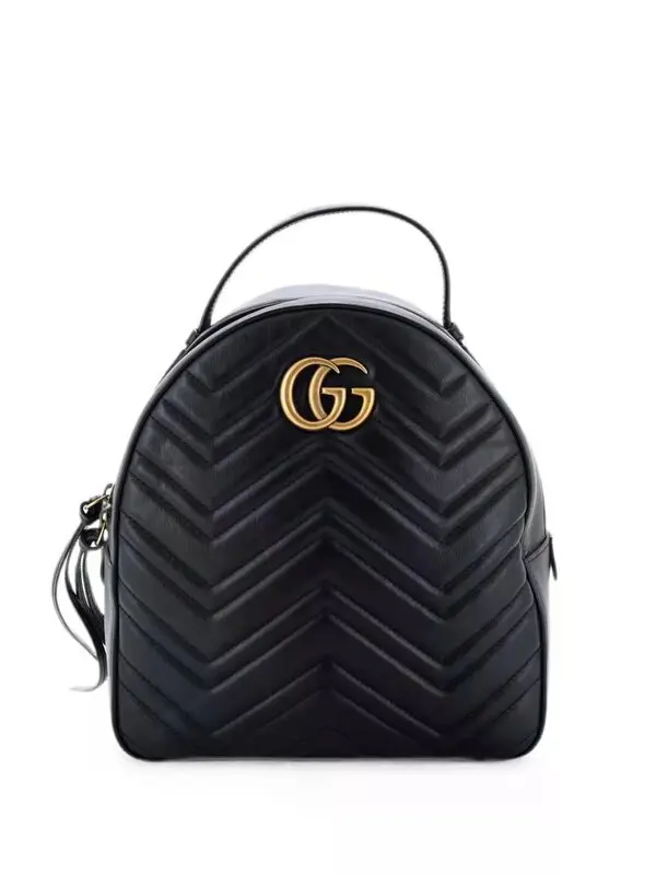 Gucci Gg Marmont Matelasse Leather Small Backpack - Black
