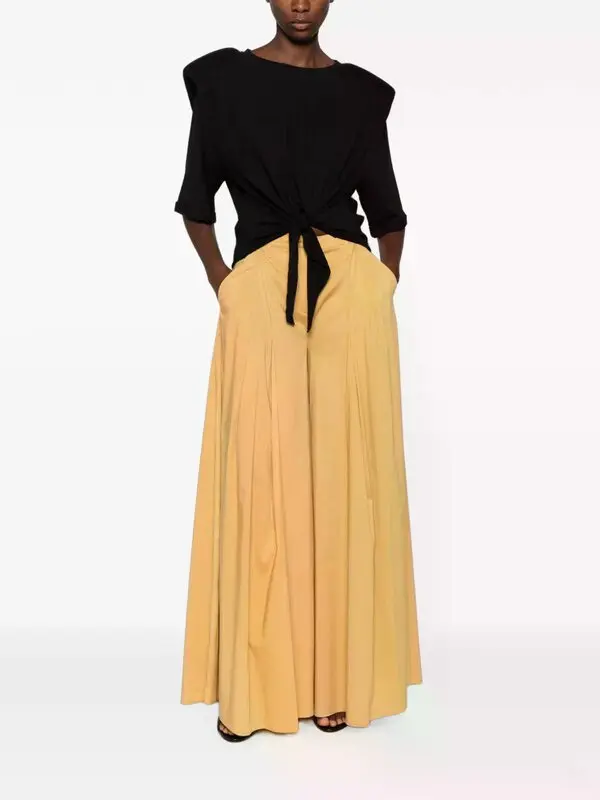 JIJIL Pleated Palazzo Pants - Yellow