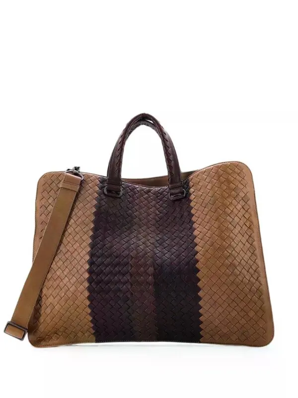 Bottega Veneta Club Fume Briefcase Intrecciato Nappa Business Bag - Brown