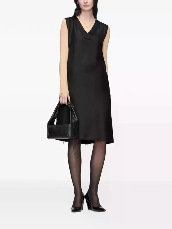 MAISON MARGIELA Anonymity Of The Lining V-neck Midi Dress - Black