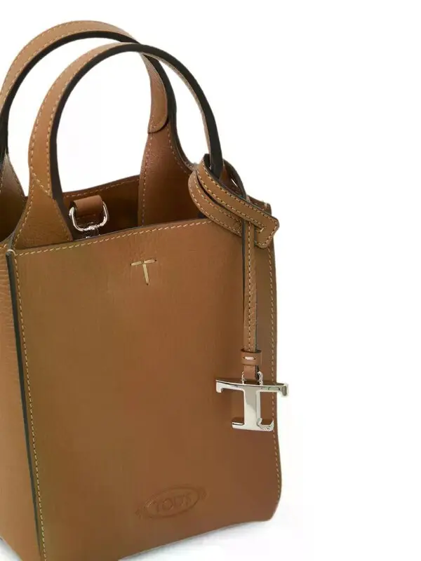 TOD'S T Timeless Charm Leather Tote Bag