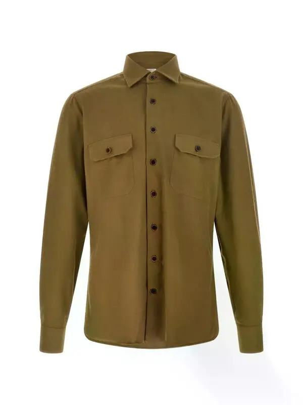 BORRIELLO NAPOLI Long-sleeves Cotton Shirt - Green