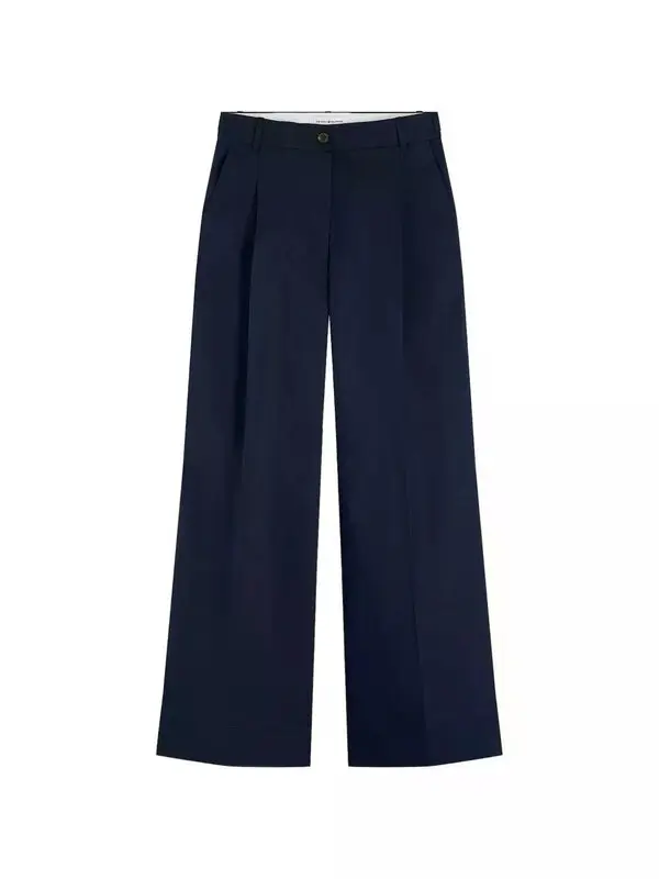 Tommy Hilfiger Pleated Wide-leg Trousers - Blue
