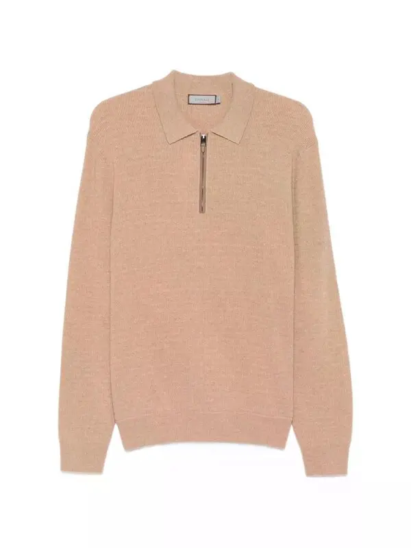 Canali Half-zip Polo Shirt - Neutrals
