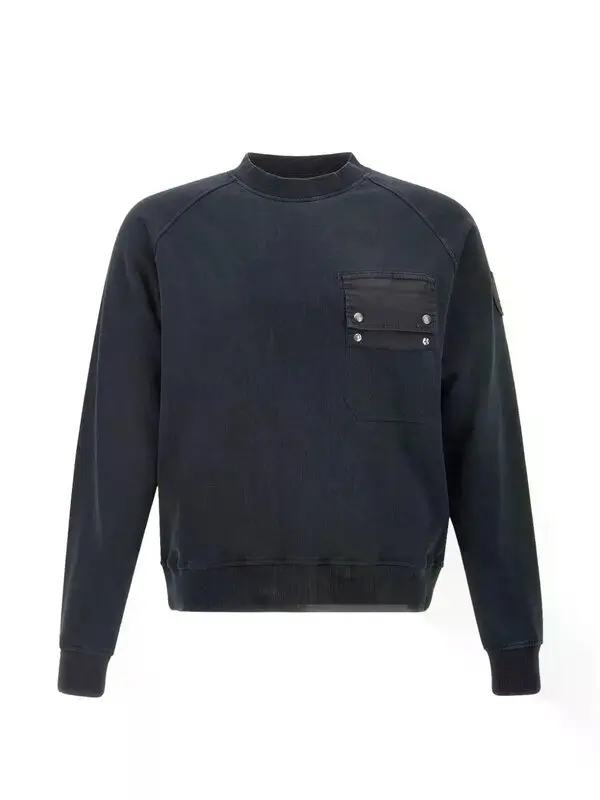 BLAUER. Chest-pocket Raglan-sleeve Sweater - Black