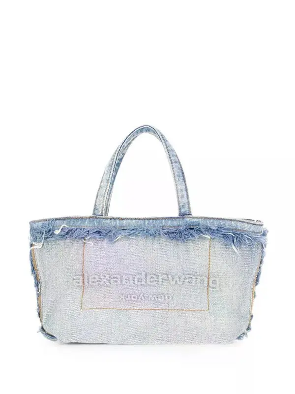 Alexander Wang Frayed Denim Tote Bag - Blue