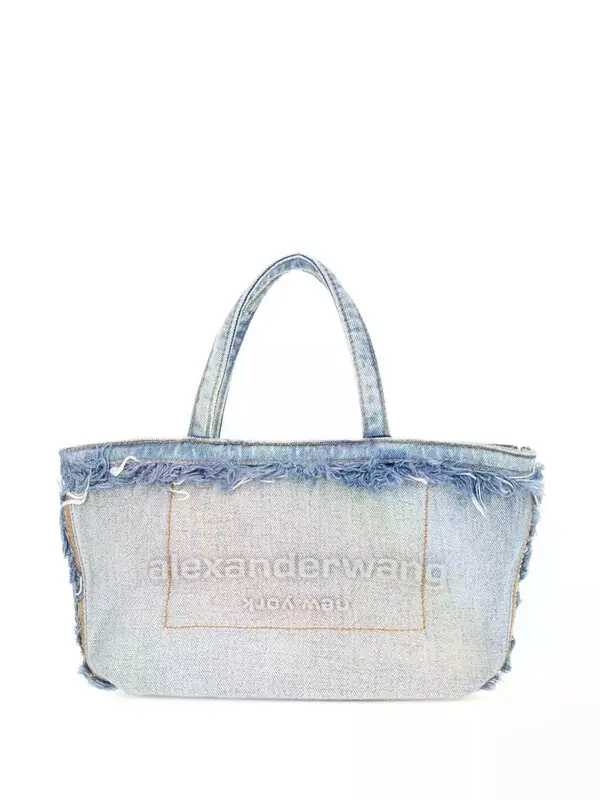 Alexander Wang Frayed Denim Tote Bag - Blue