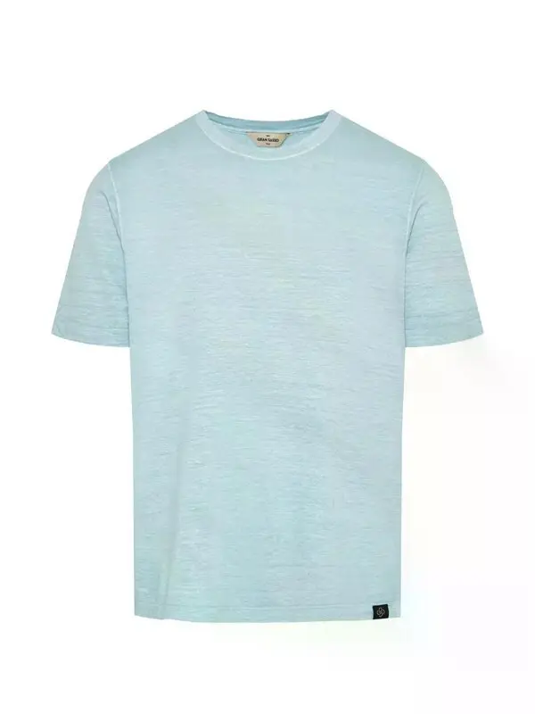 GRAN SASSO Slub-texture Side-slit T-shirt - Blue