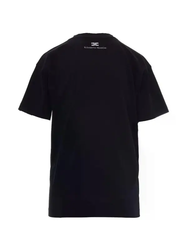 Elisabetta Franchi Cotton Slogan Print T-shirt