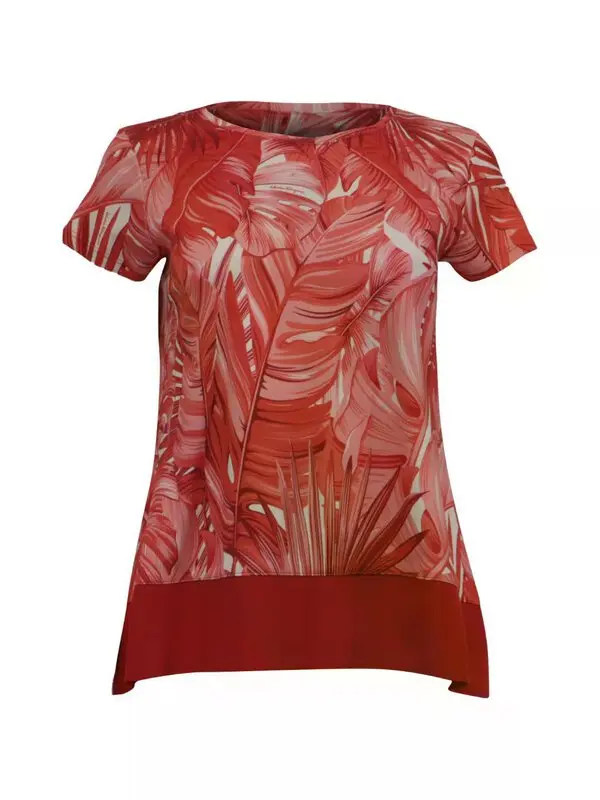 FERRAGAMO Tropical Print T-shirt - Red