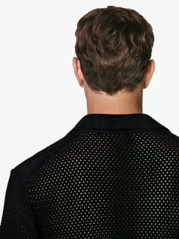 A PAPER KID Knitted Open-knit Shirt