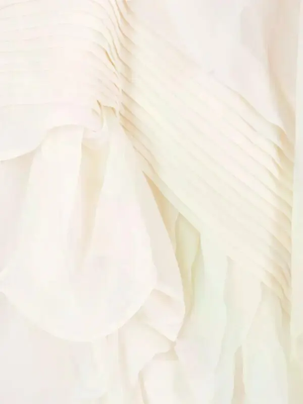 Yohji Yamamoto Beige Pleated Draped Dress