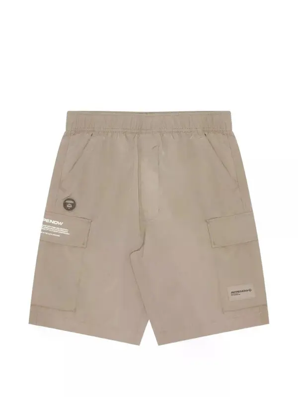 AAPE BY *A BATHING APE Khaki Beige Moonface Cargo Shorts - Neutrals