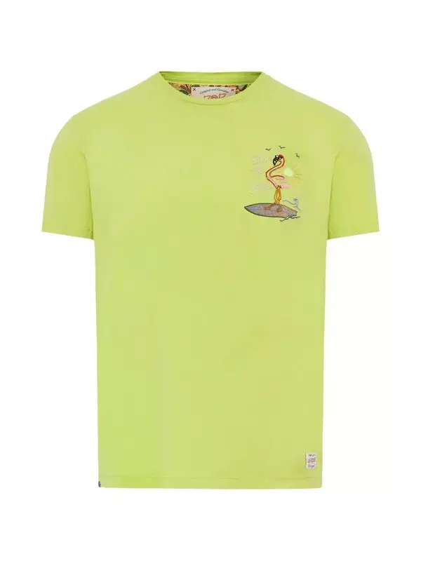 BOB Embroidered-logo T-shirt - Green