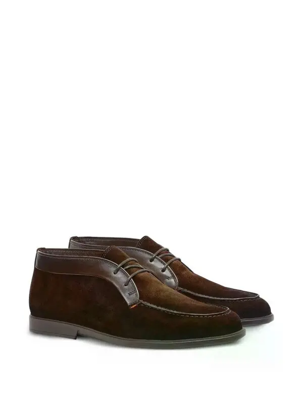 Santoni Suede Leather Panels Ankle Boots