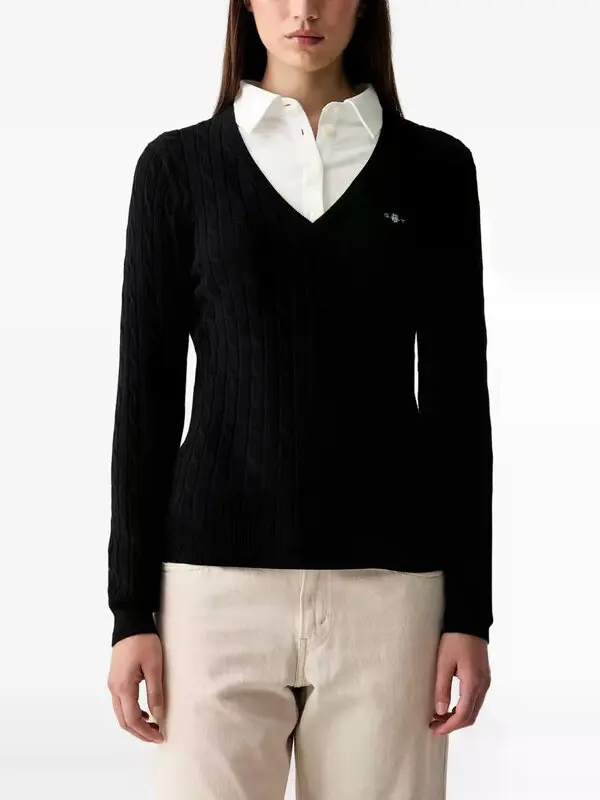 Gant Cable-knit V-neck Sweater
