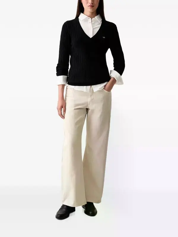Gant Cable-knit V-neck Sweater